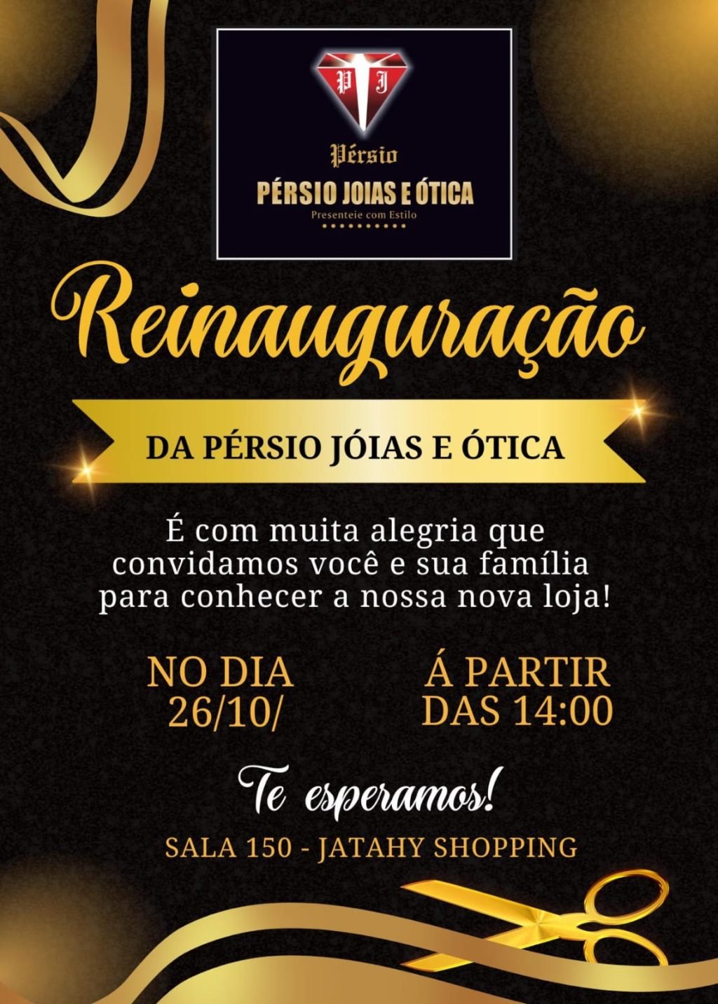AGENDA: Reinauguração da Pérsio Joias e Ótica » Portal PaNoRaMa